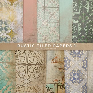 Rustic Tiled Papers 1 - Etsy