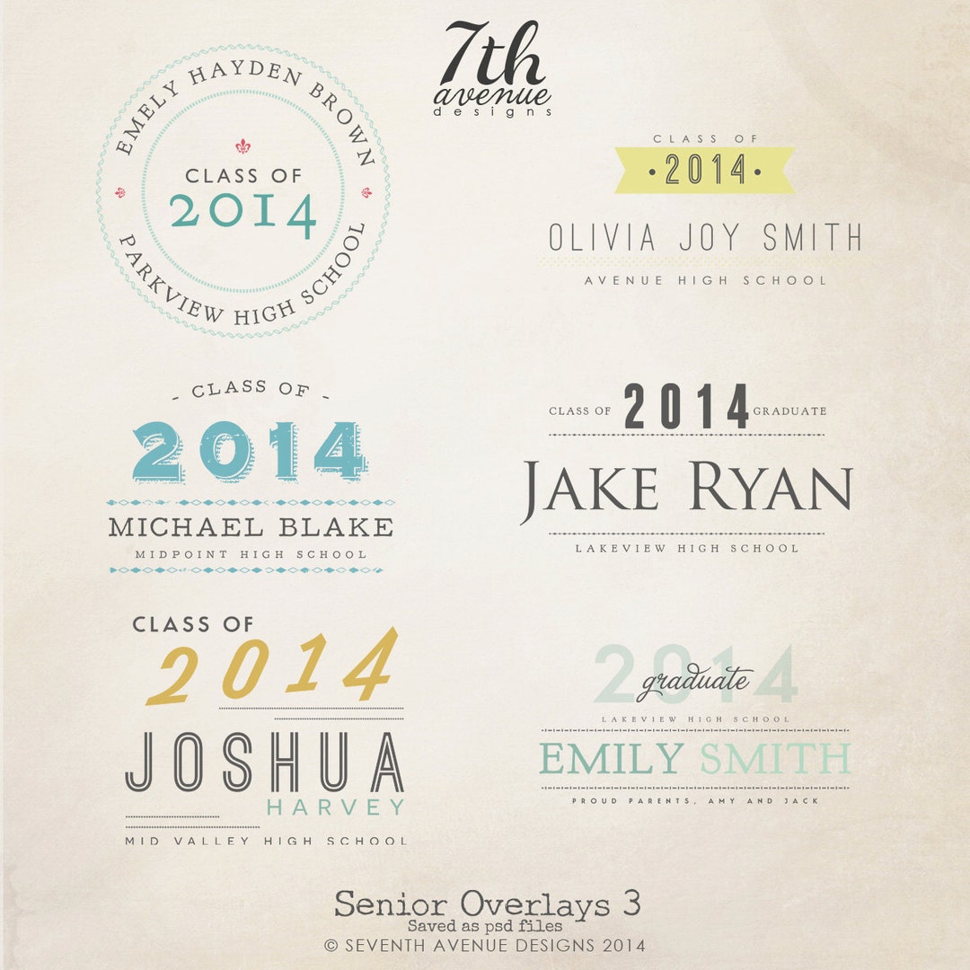 INSTANT DOWNLOAD Senior Word Overlays Vol.3 - Etsy