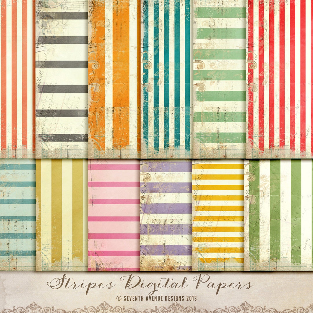 INSTANT DOWNLOAD - Digital Papers - Stripes. Perfect for Blog ...