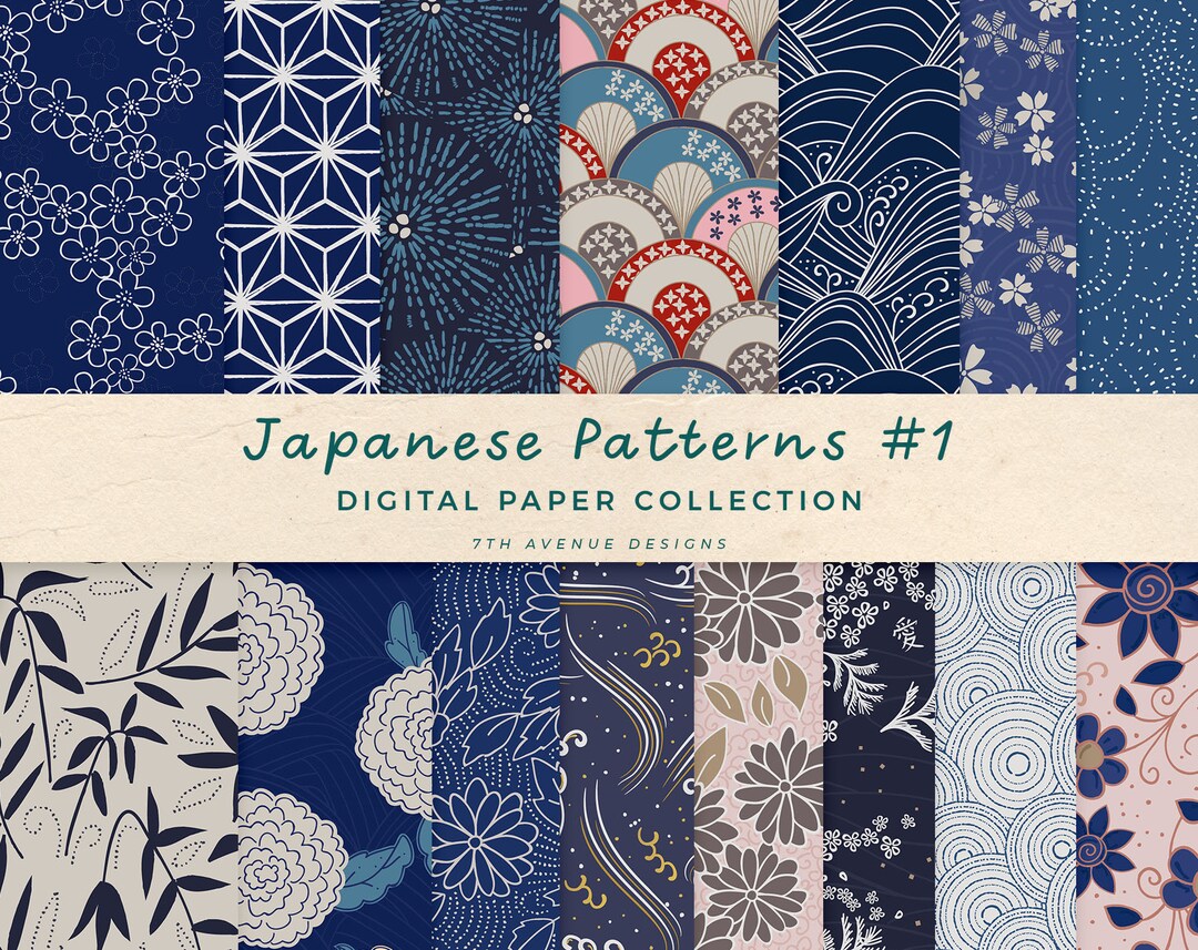 Japanese Patterns 1 Digital Papers Collection - Etsy