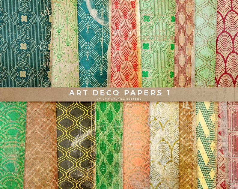 Vintage Art Deco 1 Digital Papers - Etsy
