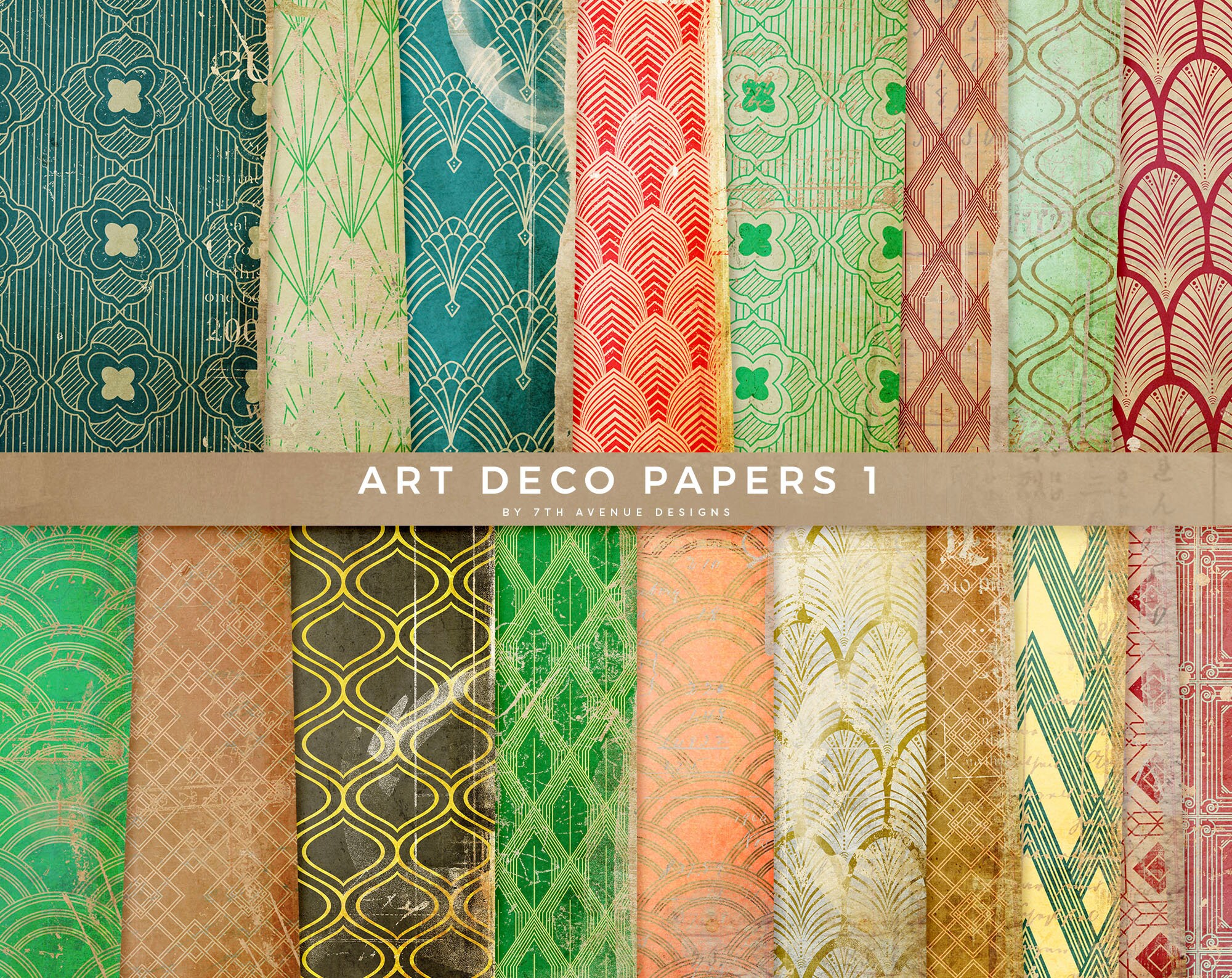 Vintage Art Deco 1 Digital Papers - Etsy