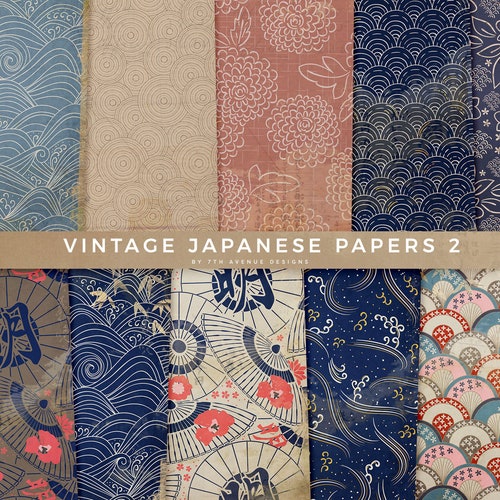 Vintage Japanese Art Digital Paper Pack 8.5x11 Sized ATC - Etsy