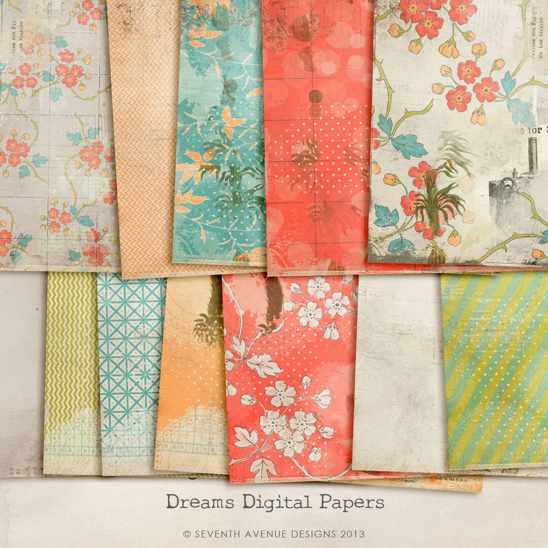 INSTANT DOWNLOAD - Digital Papers - Dreams. Perfect for Blog Background ...