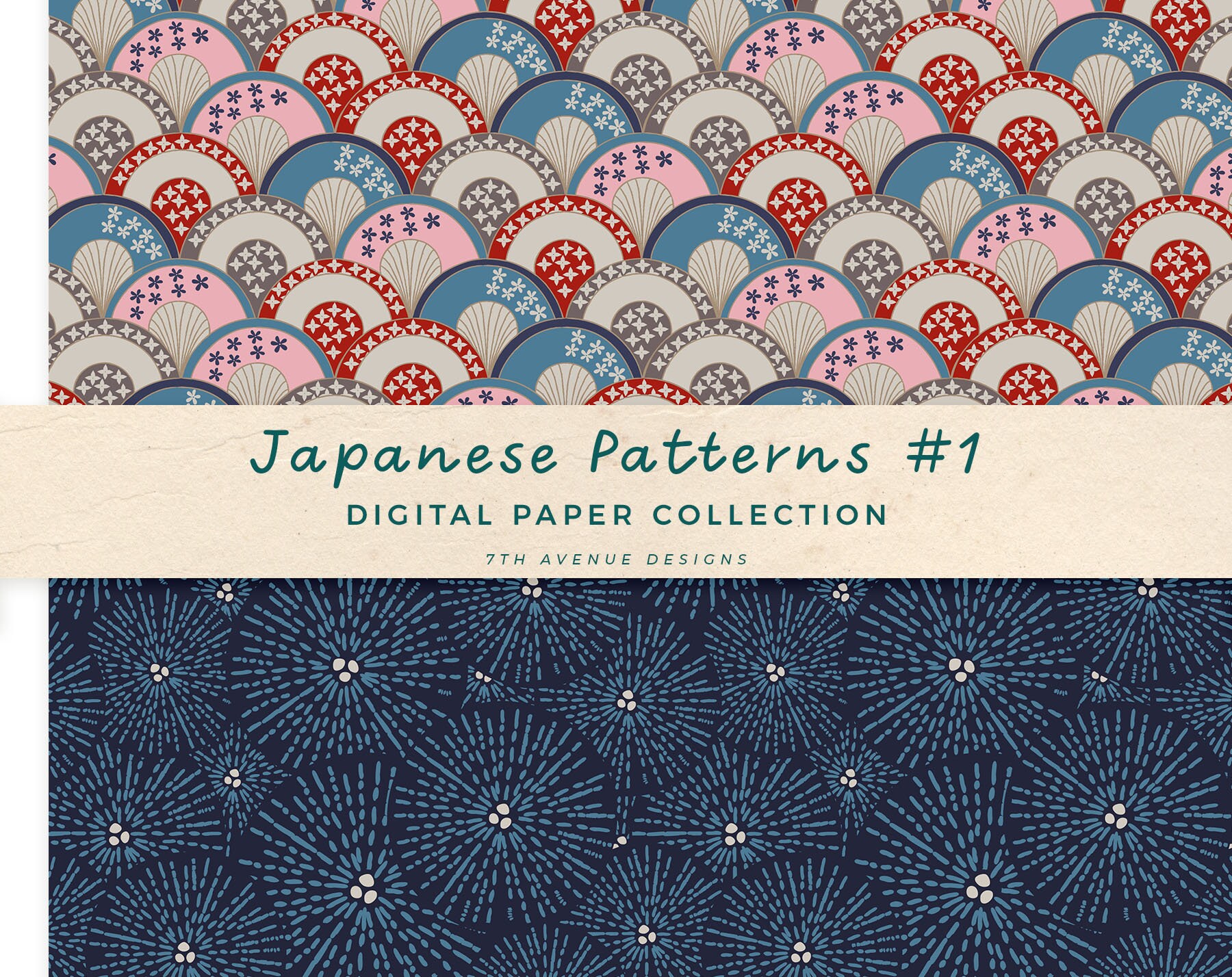 Japanese Patterns #1 Digital Papers Collection - Etsy