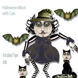 Halloween Printable Paper Doll Whimsical Witch Doll - Etsy