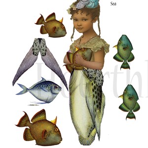Printable Mermaid With Articulated Tail and Fish Just Print and ...