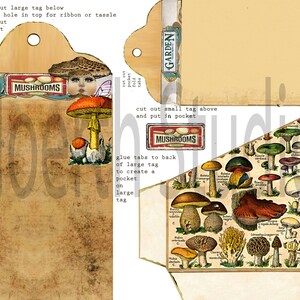 Printable Mushroom Fairies With Pocket and Tag Great for Cards Gifts ...