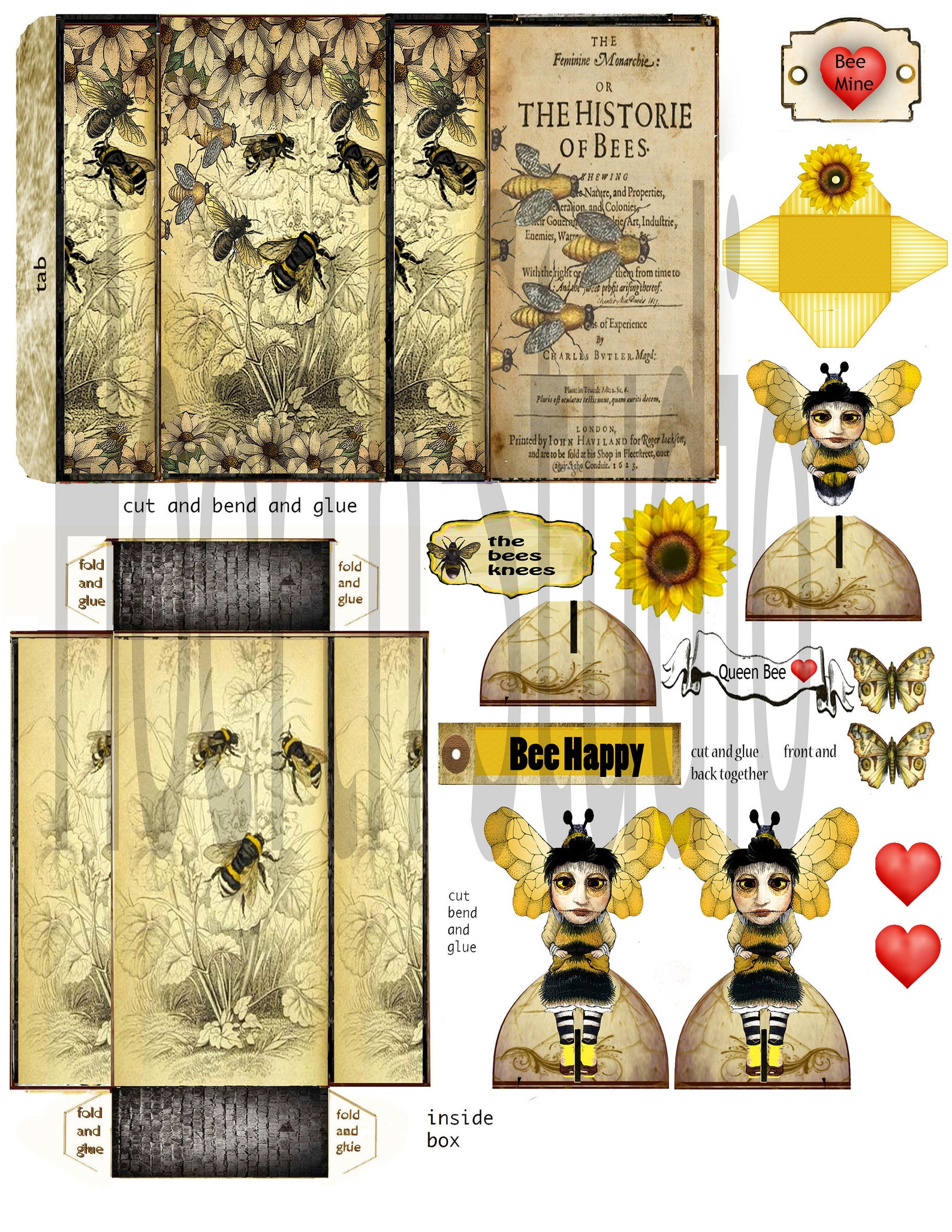Printable Fairy Matchbox 2x4 Inch Matchbox Bee Themed With | Etsy