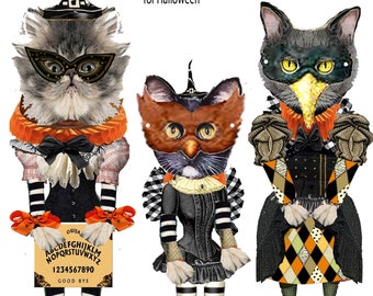 Creepy Toy Paper Dolls Halloween Digital Collage Sheet - Etsy