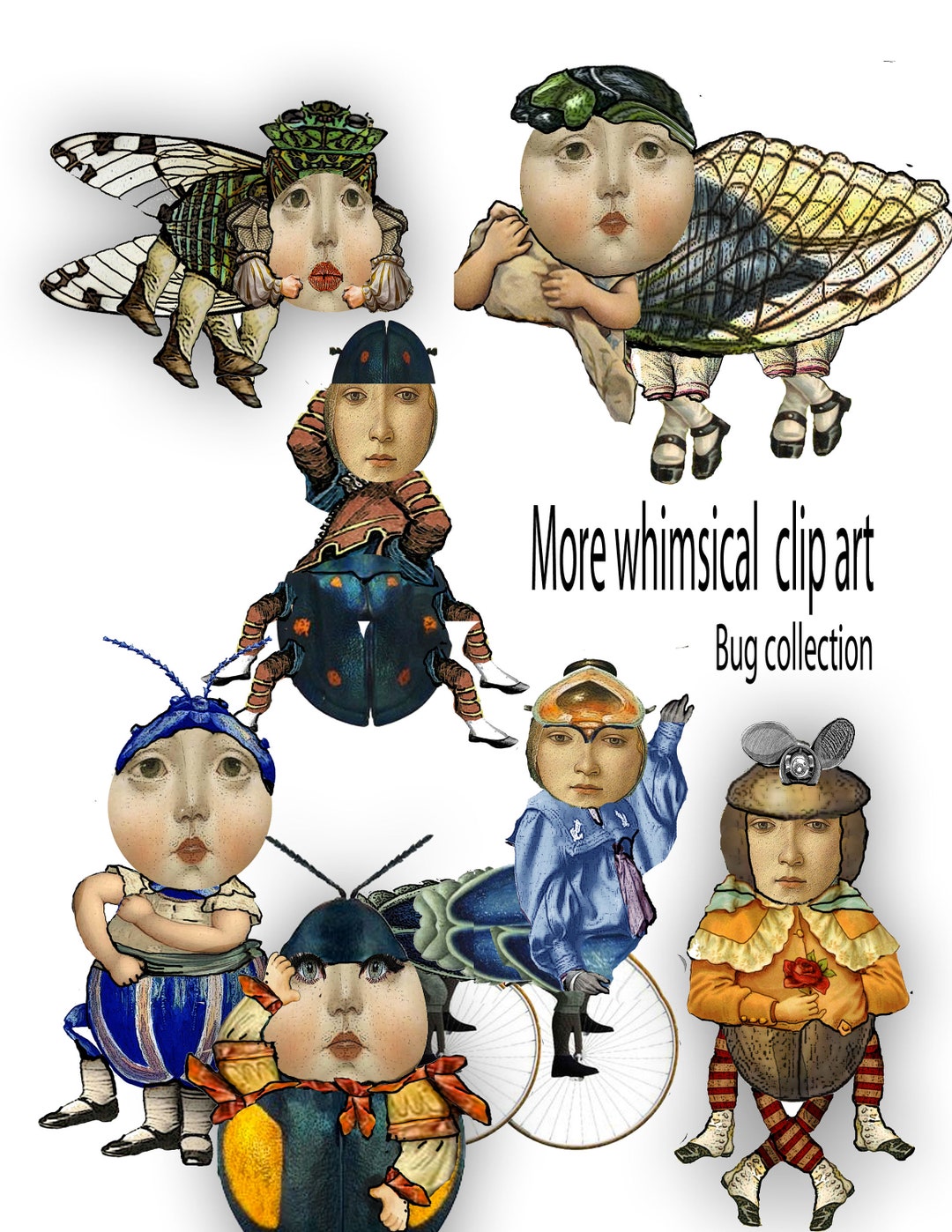 Printable Whimsical Insect Collection Tiny Bugs Clip Art to Use in ...