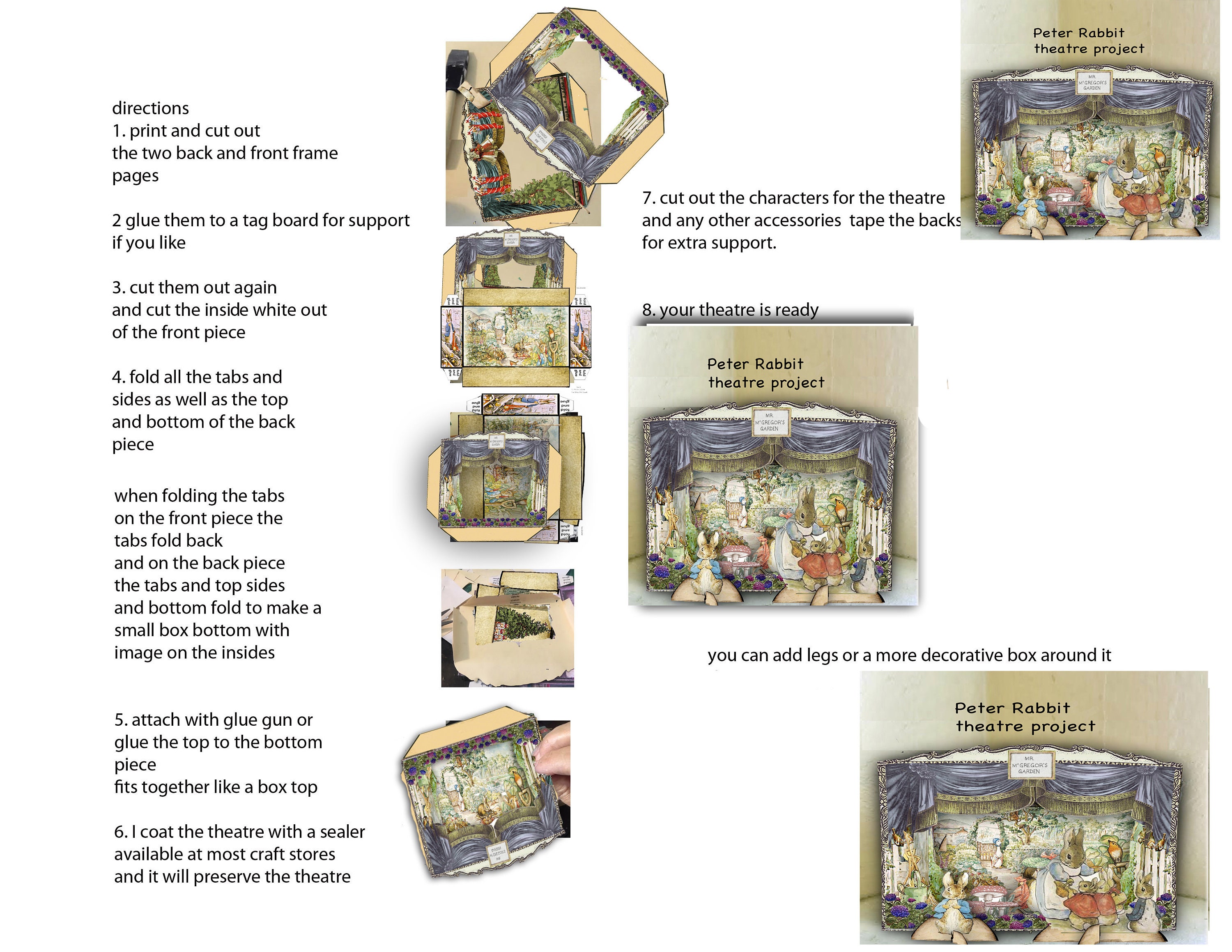 Printable Peter Rabbit Theatre DIY Collage Sheets Fairy Tale | Etsy