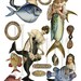 Printable Mermaid Clip Art Vintage Victorian Fish Nautical Collage ...