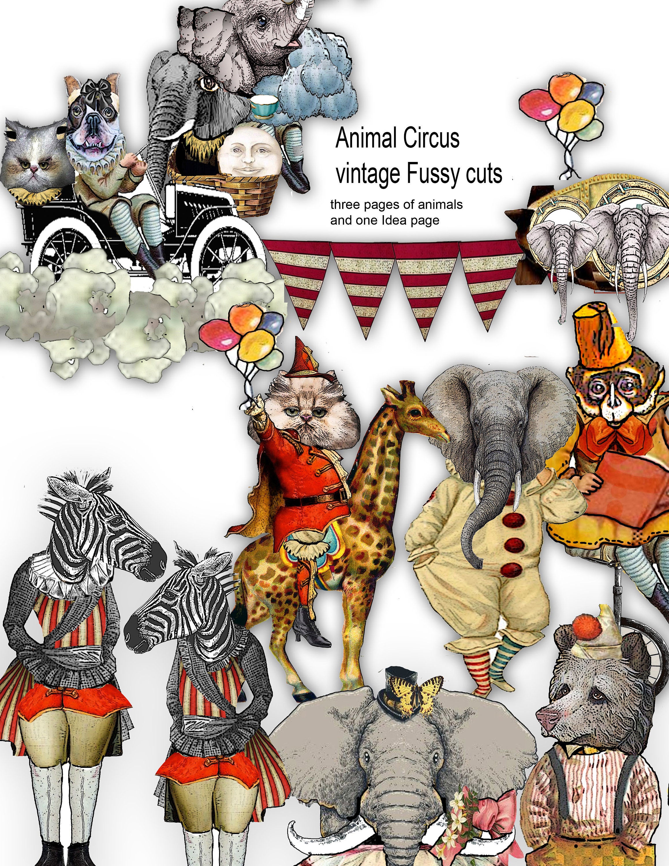 Vintage Circus Animal Clipart