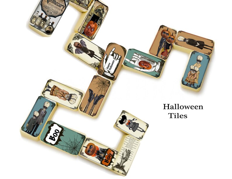 Halloween Domino Craft Collage Sheet Used For Domino Books Etsy