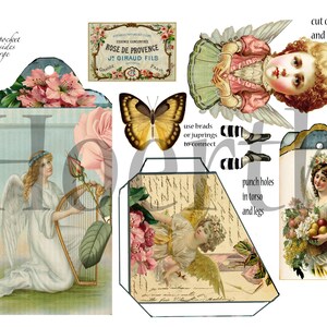 Printable Angel Paper Dolls With Pocket Tag and Ephemera - Etsy