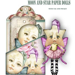 Printable Moon Paper Doll With Pocket and Tag Fronts and Backs Includes ...