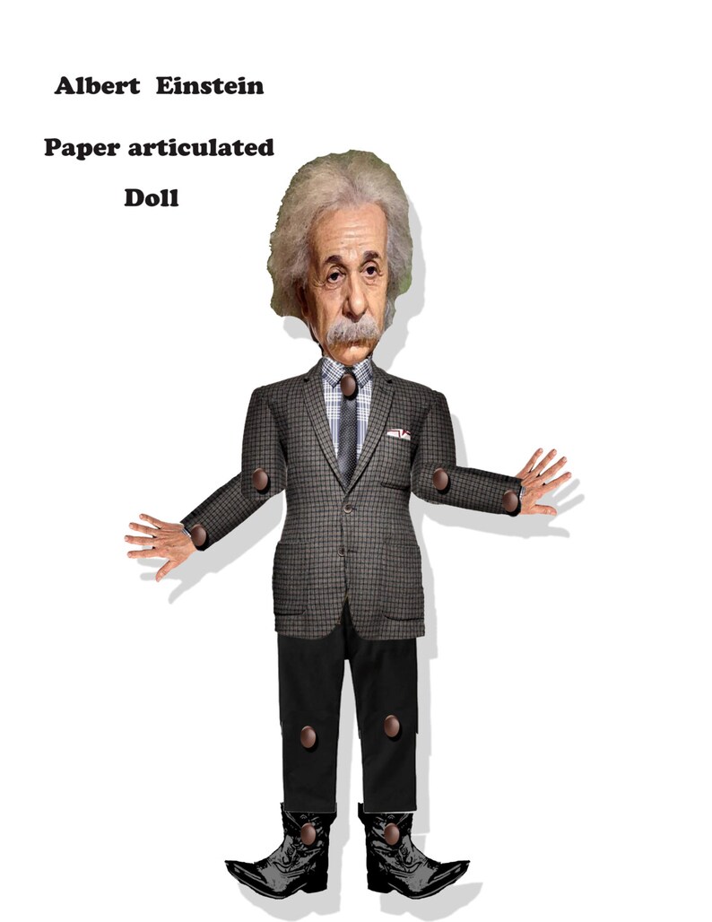 Printable Paper Doll Albert Einstein Famous Scientist DIY - Etsy