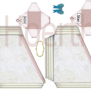 Printable Paper Dolls With Folio and Pockets Moon and Star With Stands ...