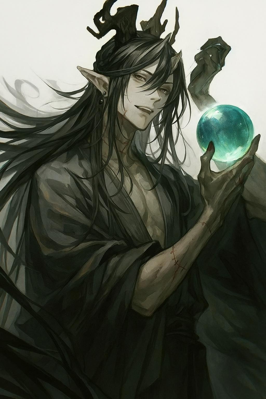L || Dark Elf Spirit Companion, Divination and Strength, Desire ...