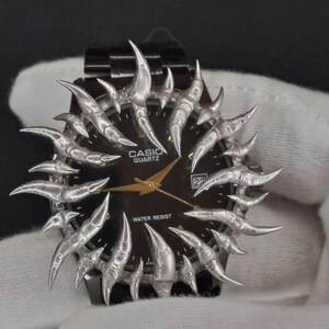 Custom Spiked Casio Watch – Gothic Claw Design, Statement Wristwatch ...