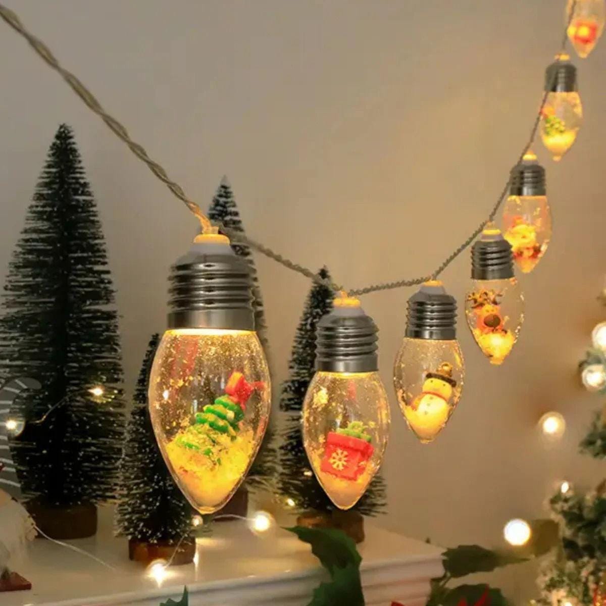 Christmas Wish Lantern String Lights – Festive LED Bulb Decor - Etsy
