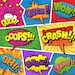 Comic Style Action Bubbles Clipart: Superhero Pop Art (SVG, PNG) - Etsy