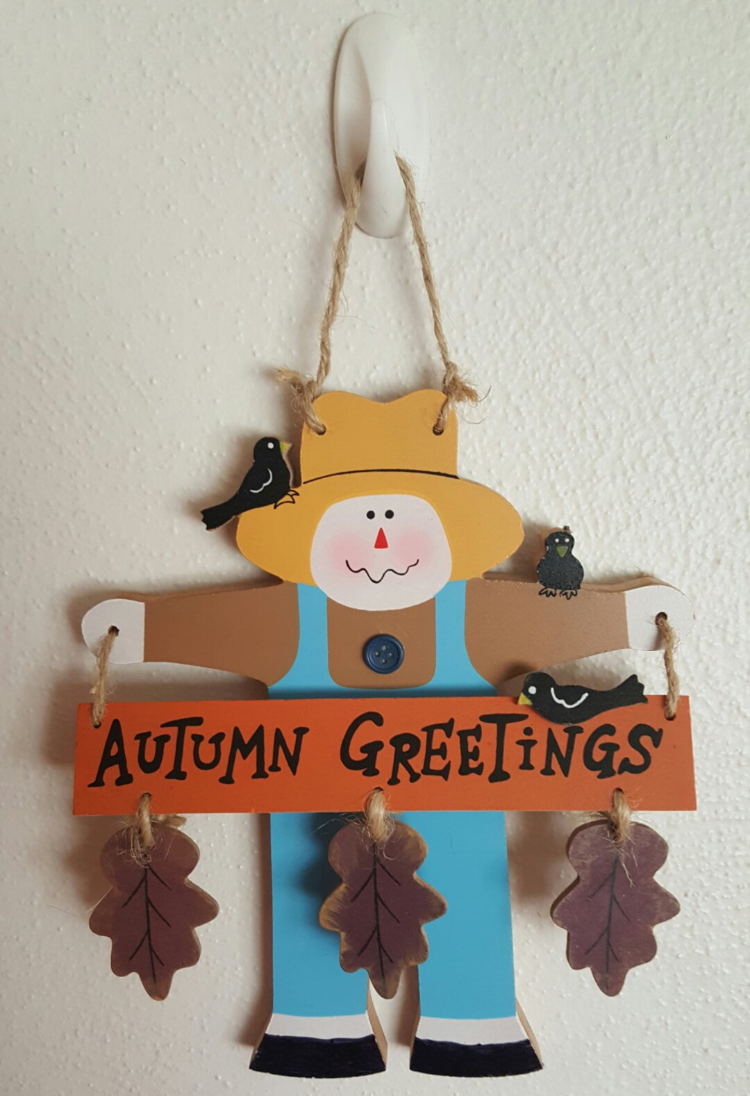 Vintage Autumn Greetings Scarecrow Sign - Etsy