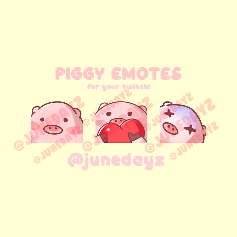 Cute Piggy Twitch Emotes || Pig Emotes for Your Twitch! - Etsy Canada
