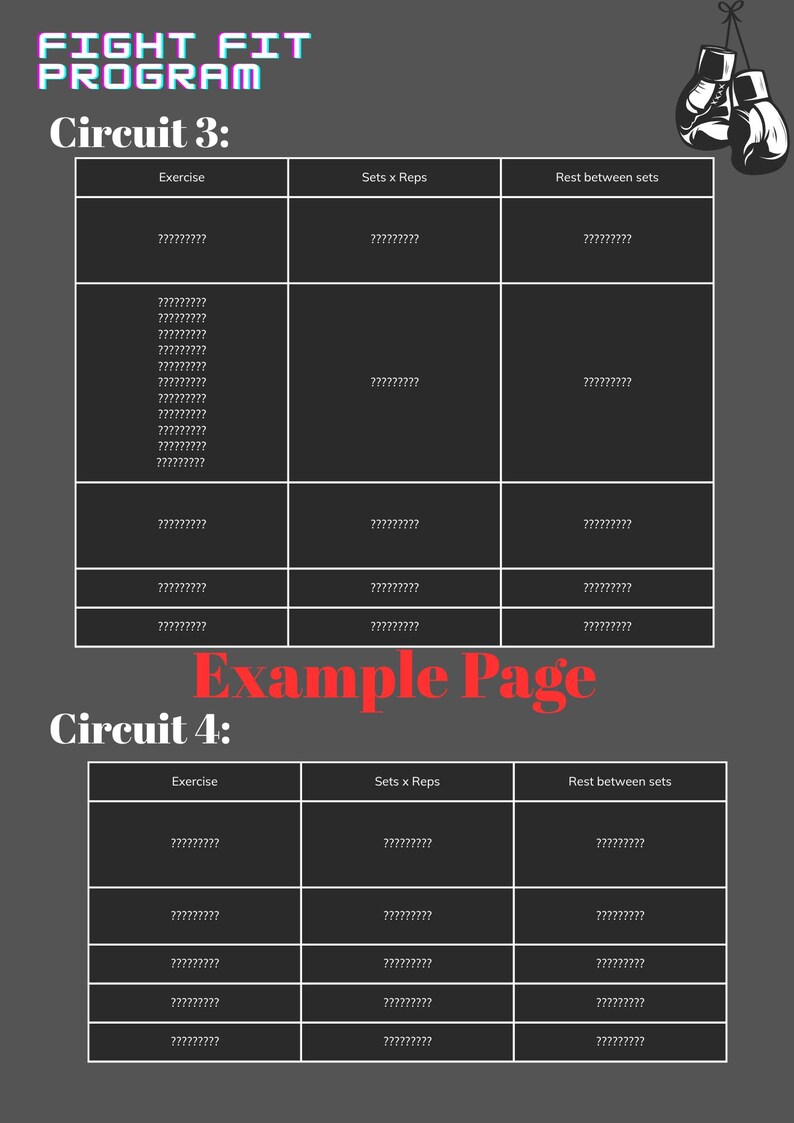 Combat Circuit Training | Boxing Fitness Plan (PDF) - Etsy