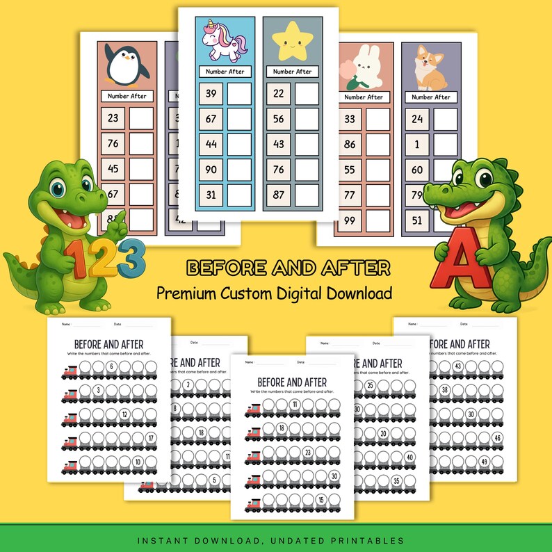 Before After Number Worksheets Preschool Kindergarten | 200+ Printable ...