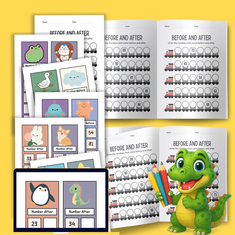 Before After Number Worksheets Preschool Kindergarten | 200+ Printable ...