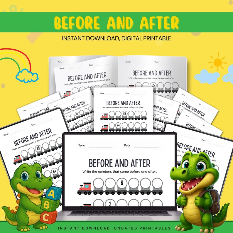 Before After Number Worksheets Preschool Kindergarten | 200+ Printable ...