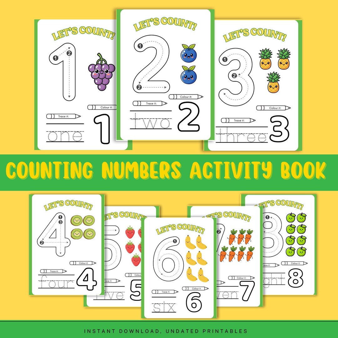 Number Tracing Sheets | 10 Page Printable Learn to Write and Count Book ...