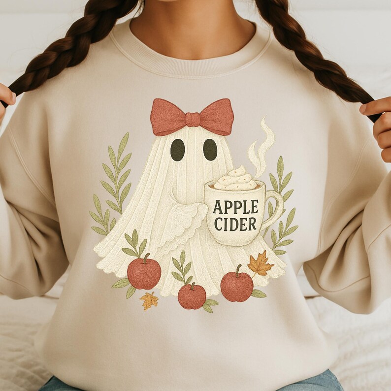 Coquette Ghost PNG: Apple Cider Fall Clipart (digital Download 10x10in ...