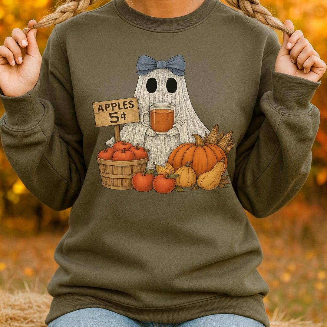 Halloween Fall Ghost PNG Cute Apple Cider Coquette Lace Vintage Farmers ...