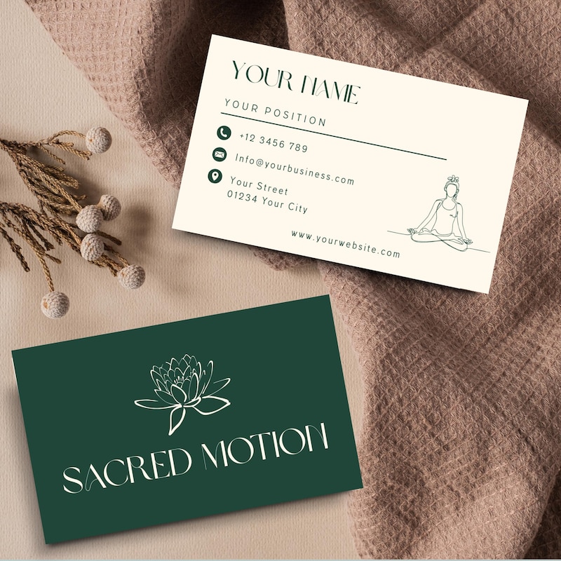 Lotus Business Card Template - Etsy