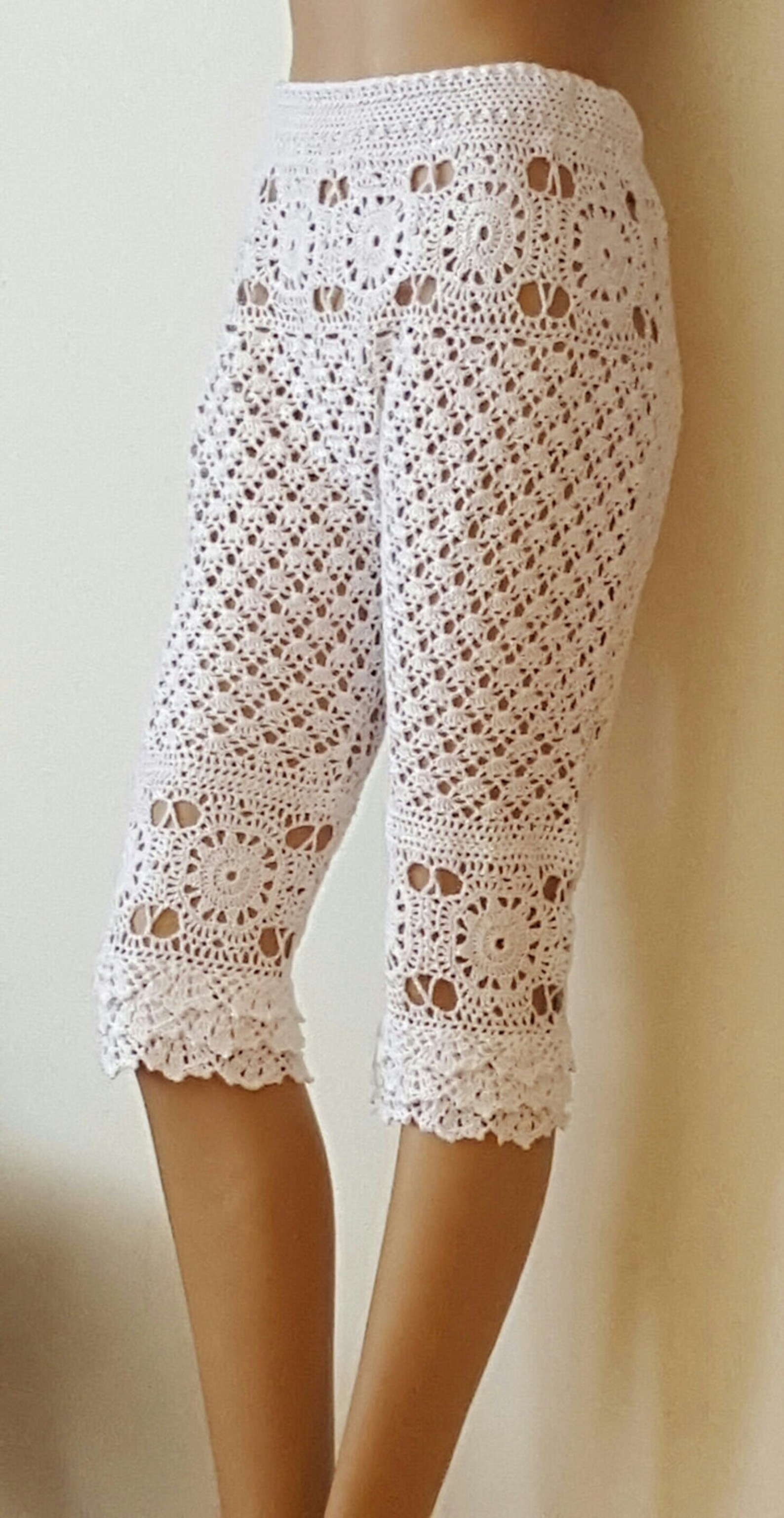 Elegant Lace Crocheted Capris Made to Order - Etsy Canada
