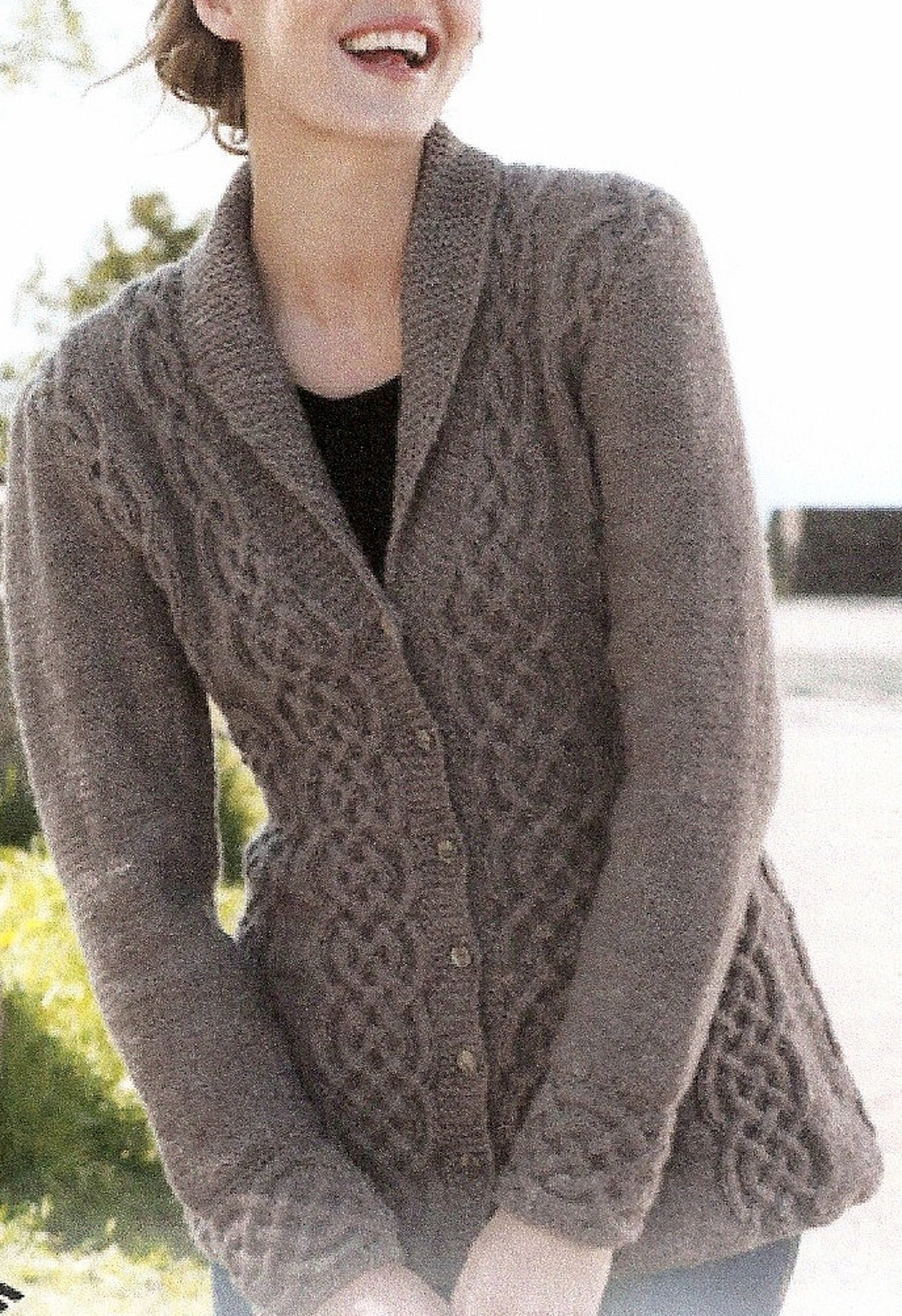 Hand-knit Fitted Jacket W/cables & Shawl Collar Made to - Etsy