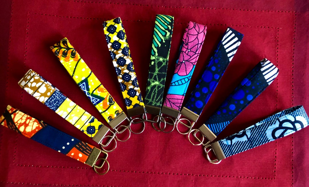 Ankara Wristlet Keychain, African Print Wristlet Key Fob, Keychain ...