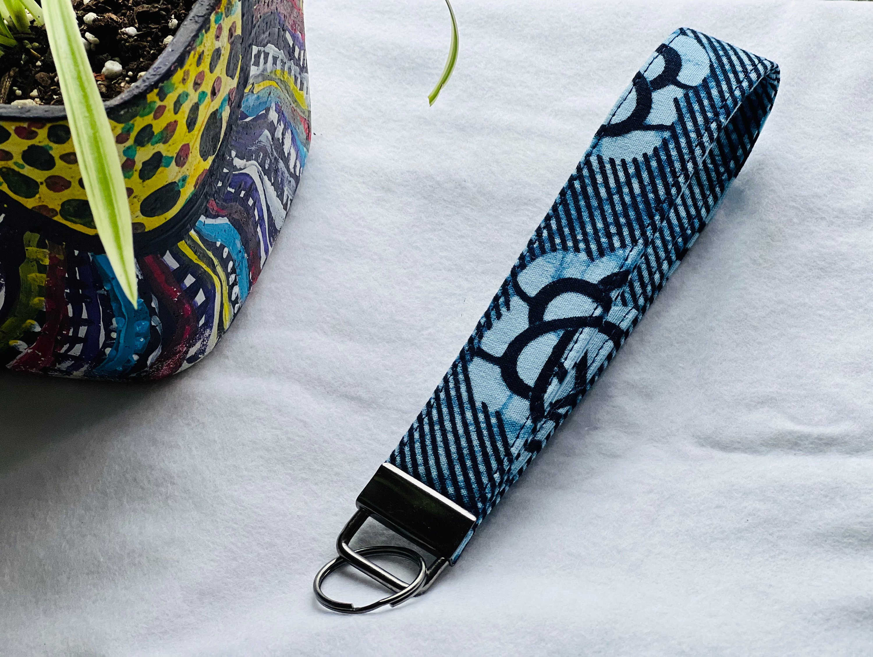 Ankara Wristlet Keychain, African Print Wristlet Key Fob, Keychain ...