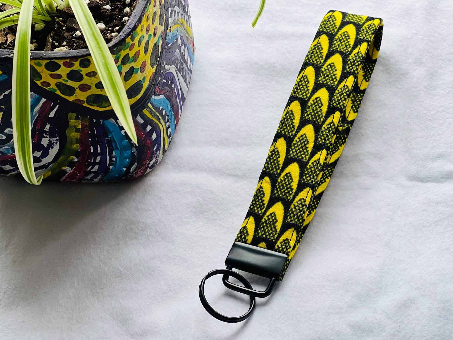 Ankara Wristlet Keychain, African Print Wristlet Key Fob, Keychain ...