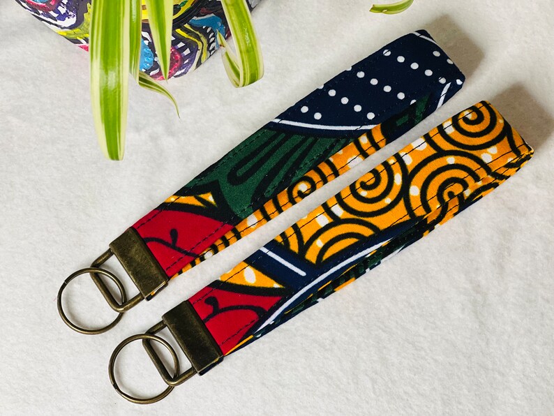 Ankara Wristlet Keychain, African Print Wristlet Key Fob, Keychain ...