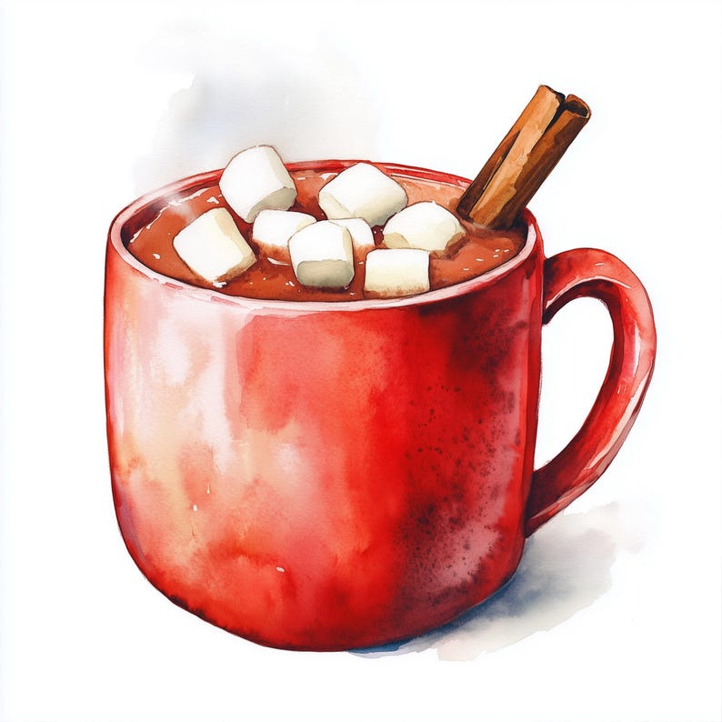 12 Hot Chocolate Mug Clipart | Cozy Winter Drink Illustration ...