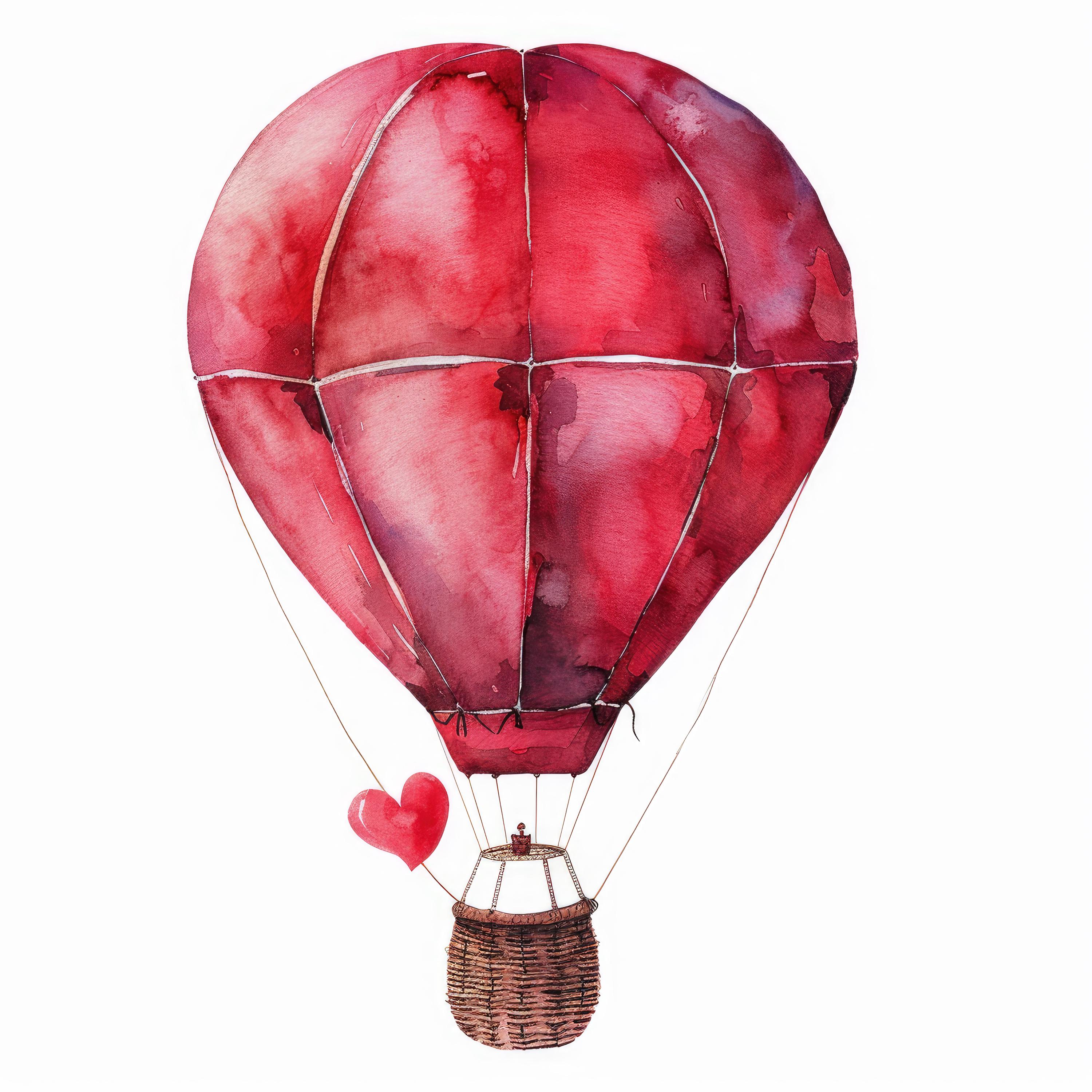 10 Valentines Hot Air Balloon Cliparts, Heart Balloon Clipart, Wedding ...