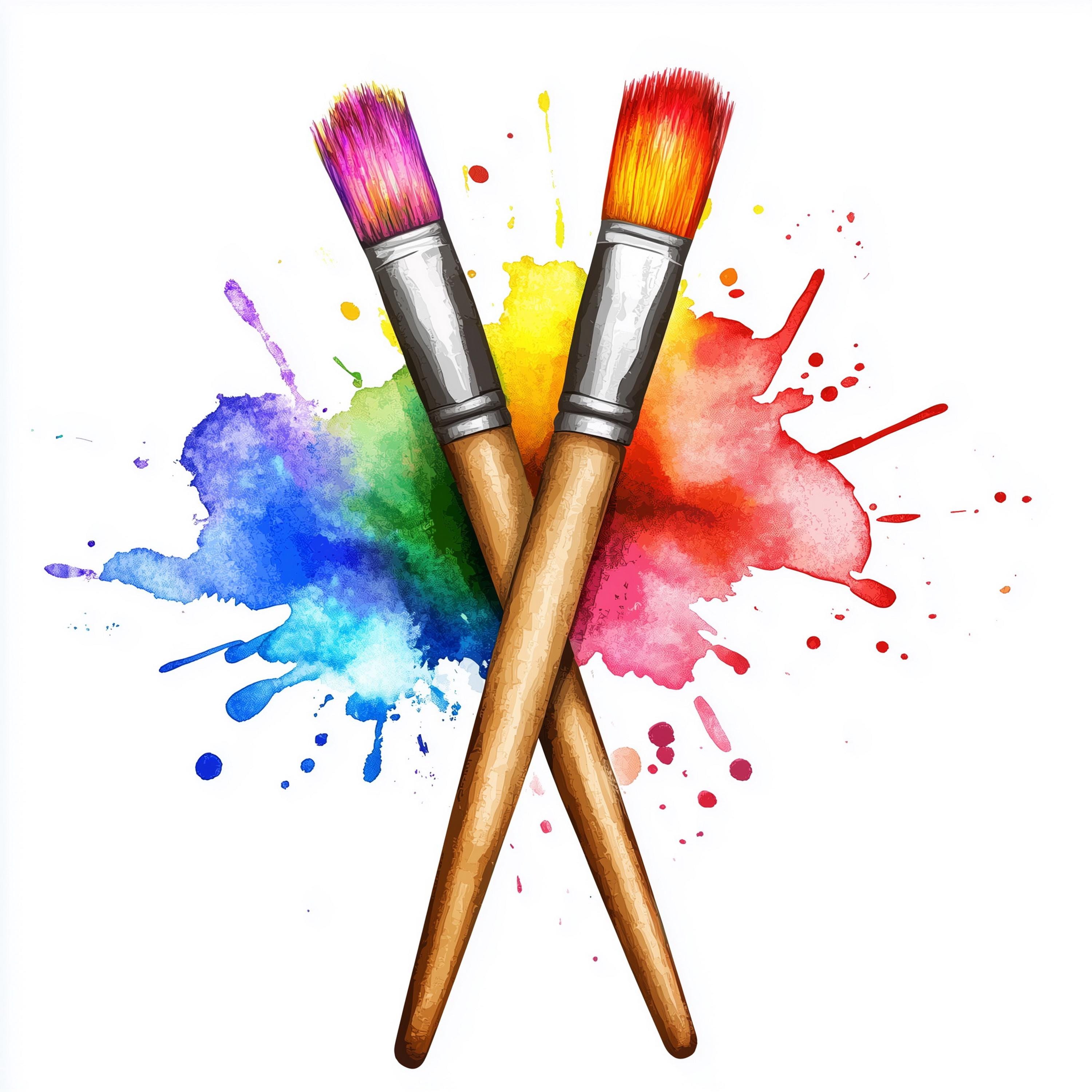 15 Paint Brushes Clipart | Watercolor Painting Supplies Images ...