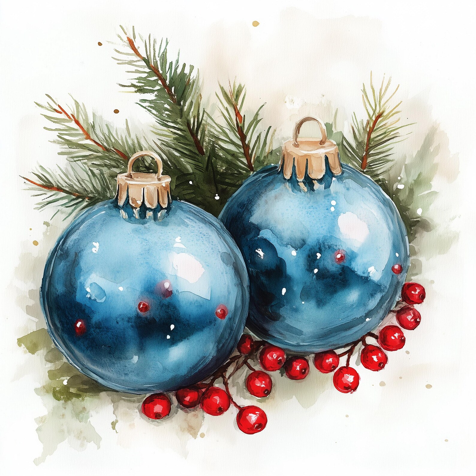 13 Christmas Bauble Clipart | Christmas Decoration Watercolor Designs ...