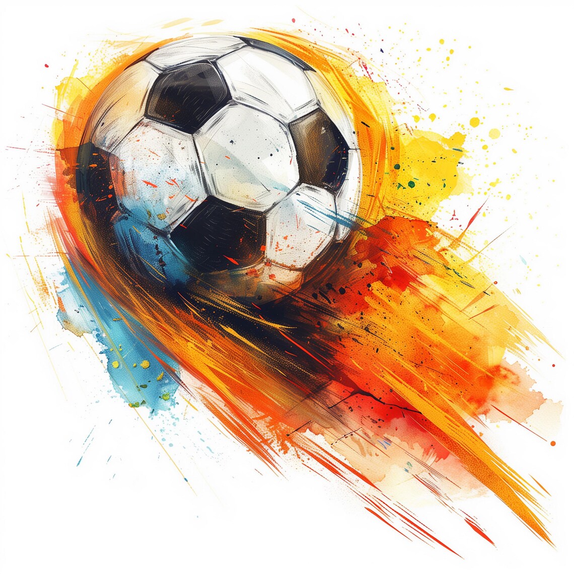 12 Soccer Ball Clipart | Football Clipart Bundle | Printable Watercolor ...