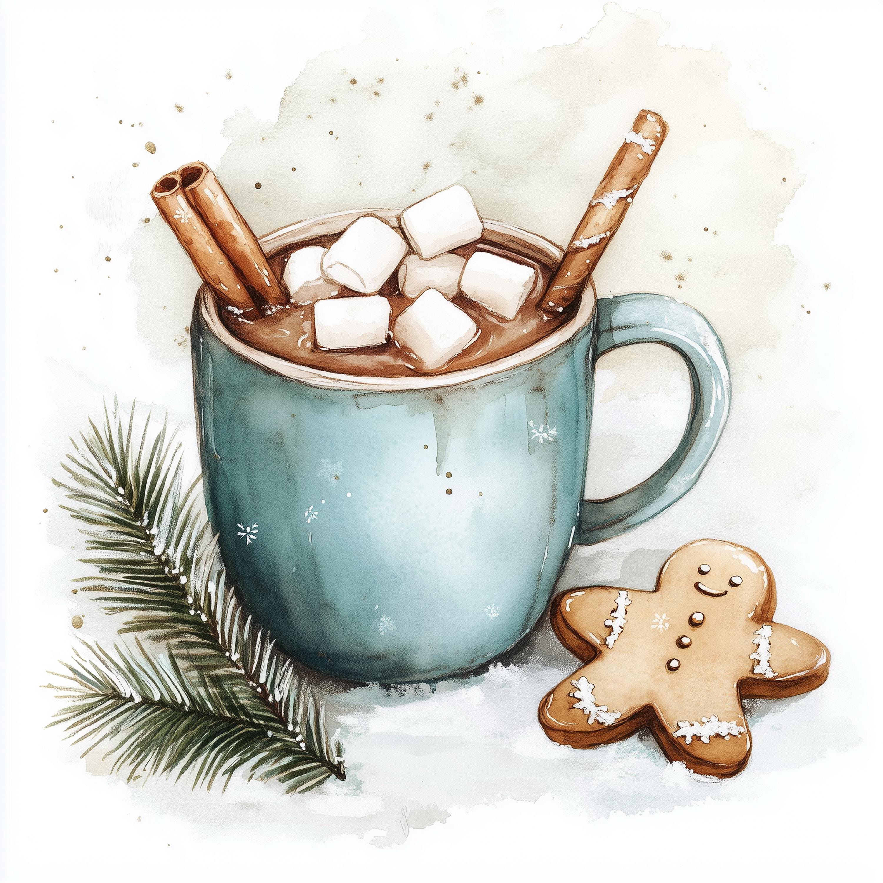 17 Hot Chocolate Mug Clipart | Cozy Winter Drink Illustration ...
