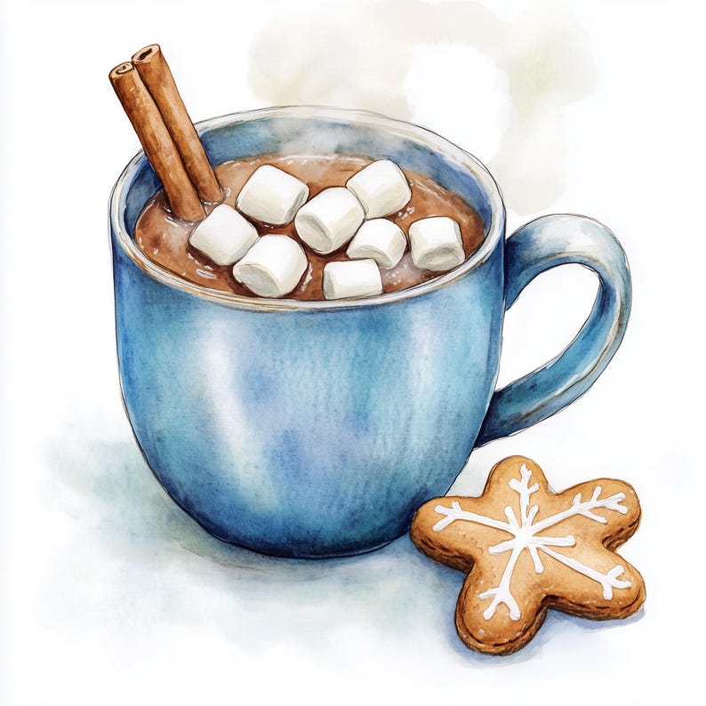 17 Hot Chocolate Mug Clipart | Cozy Winter Drink Illustration ...